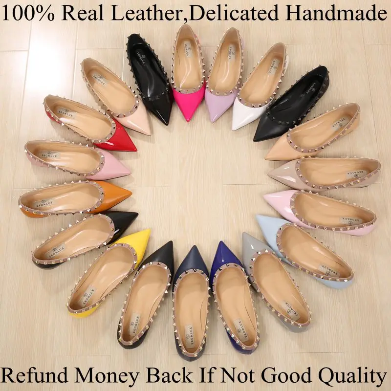 Eko-Lux-Hot-Fashion-Brand-Vogue-Women-Shoes-Rivet-Flats-Pointed-Toe ...
