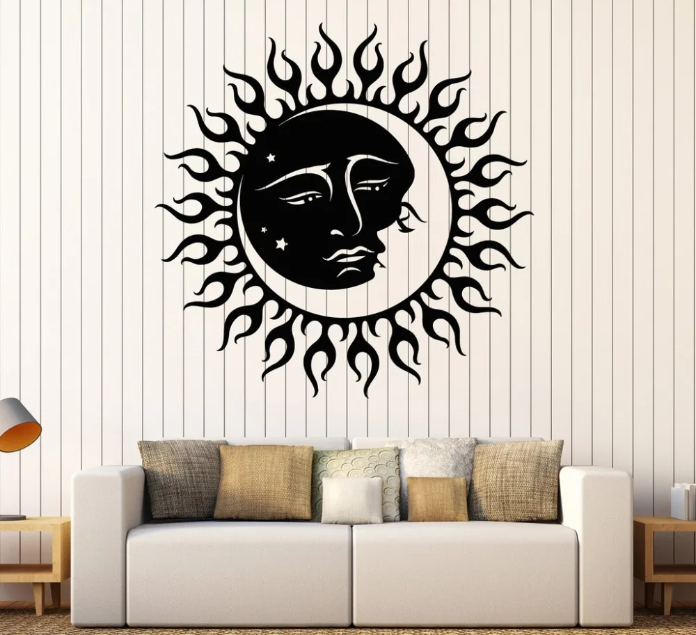 Sun And Moon Star Wall Stickers Vinyl Wall Decal Kids Bedroom Room ...