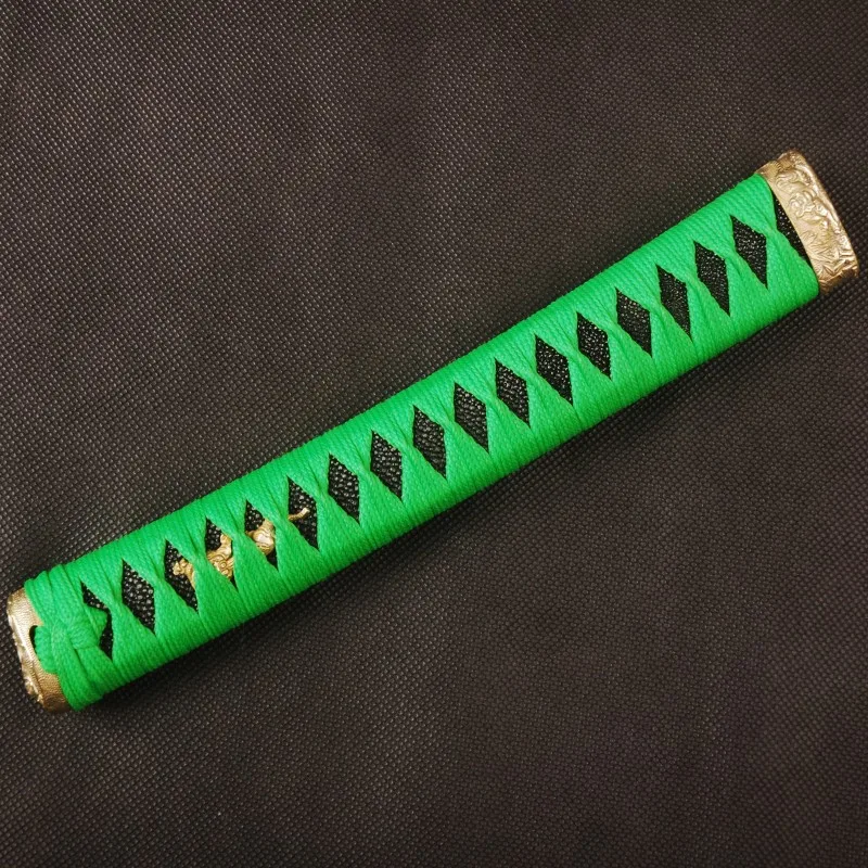 Delicate Handle for Japanese Sword Katana Tsuka Bright Green Silk Ito ...