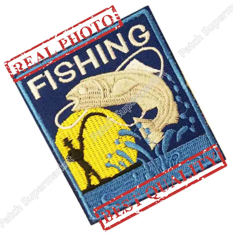 Big Fish Fishing Fisher Sea patch Embroidered SEW ON IRON ON Patch ...