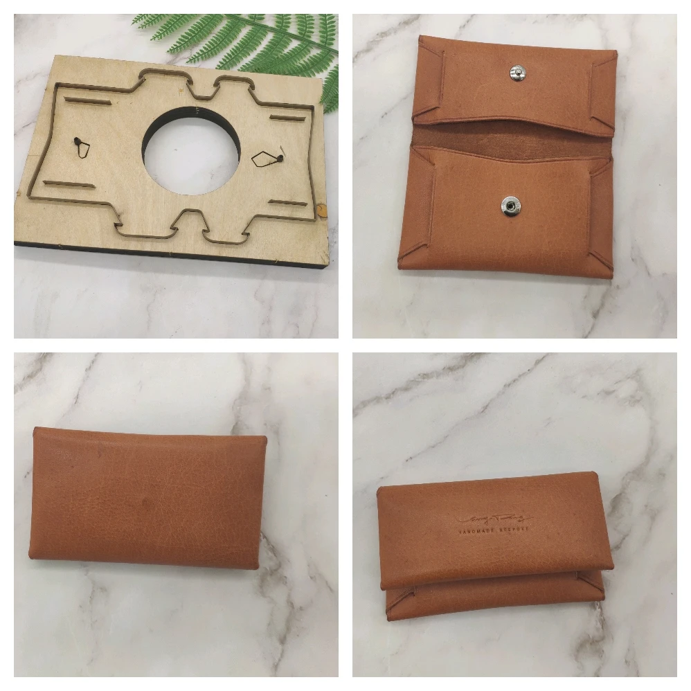Leather Dies Cut DIY Leather Craft No Sewing Card Bag Holder Wooden Die ...