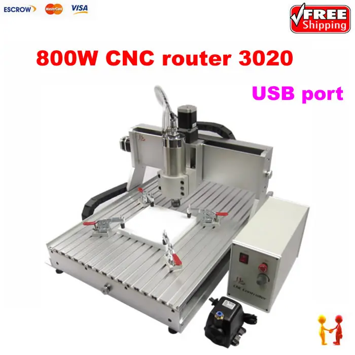 3020 800W CNC Router Engraver USB PORT Mach3 milling carving Machine ...