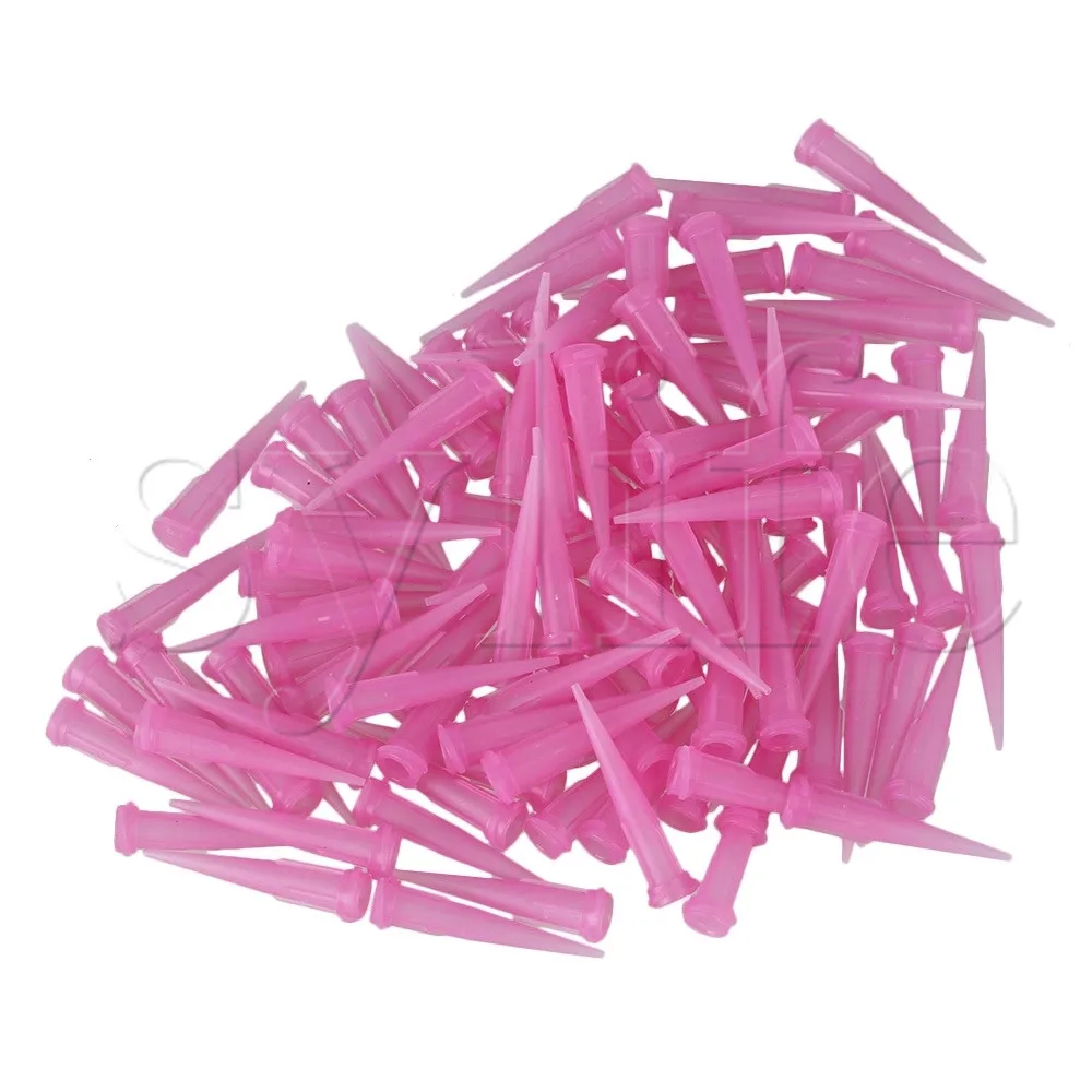 100pcs Pink Plastic Industrial Tapered Blunt TT Dispensing Needle 20Ga ...