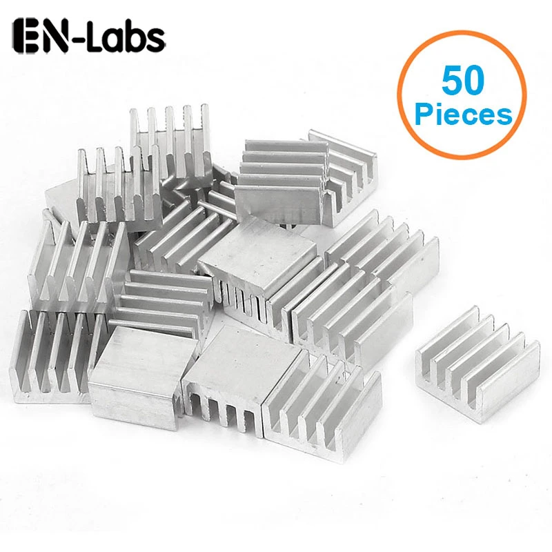 En-labs 50pcs/lot Aluminum Heatsink 8.8x8.8x5mm Electronic Chip Cooling ...