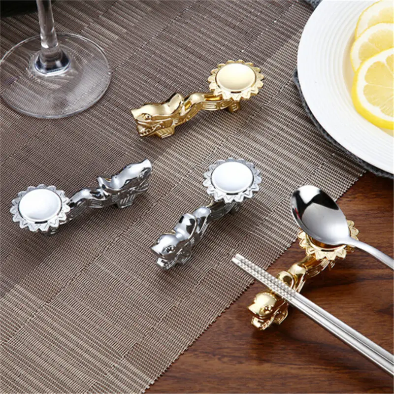 New Dragon Chopsticks Holder Rest Stand Metal Craft Stainless Steel ...