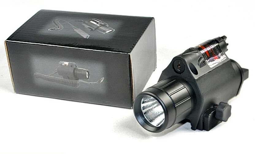 200 lúmenes pistola táctica M6 Láser LED linterna Combo con 5mw láser ...