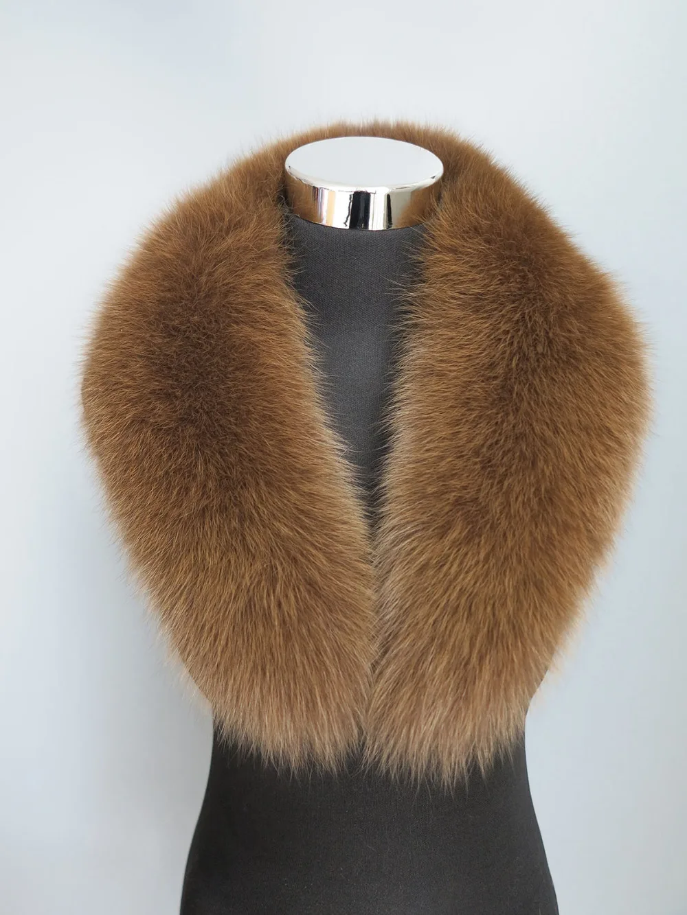new style Genuine fox fur collar scarf brown 80*15cm women's fur collar ...