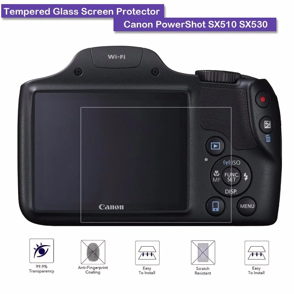 9H Tempered Glass LCD Screen Protector Shield Real Glass Film for Canon ...