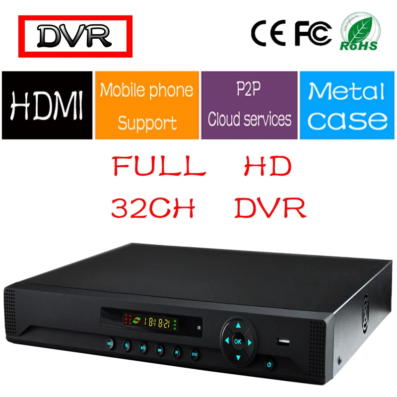 CIF H.264 HDMI Security System CCTV DVR 32 Channel DVR For CCTV 25fps ...