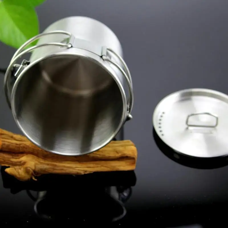 Складной походный горшок 750 мл из нержавеющей стали, походная посуда ...