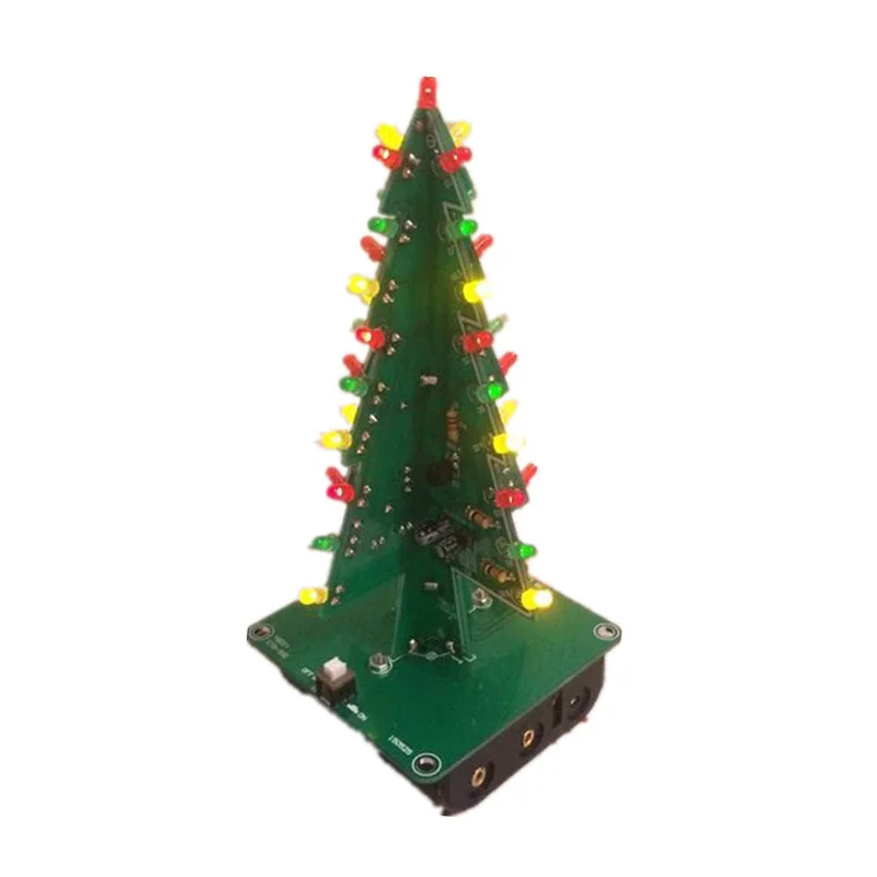 Three-Dimensional 3D Tree LED DIY Kit Red/Green/Yellow LED Flash ...
