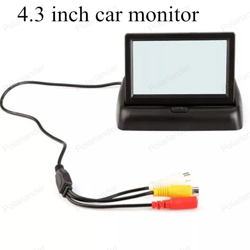 Monitor automotivo dobrável, tela lcd hd de 4.3 polegadas, cor tft ...