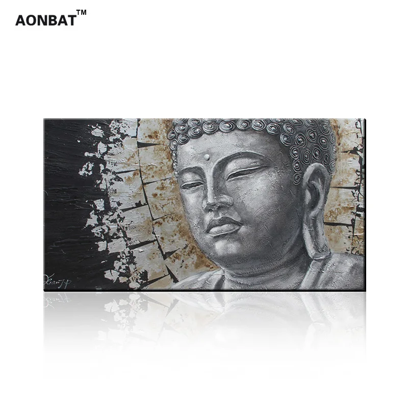 Aonbat Art 100% Hand painted Oil Painting Buddhism Sakyamuni Head ...