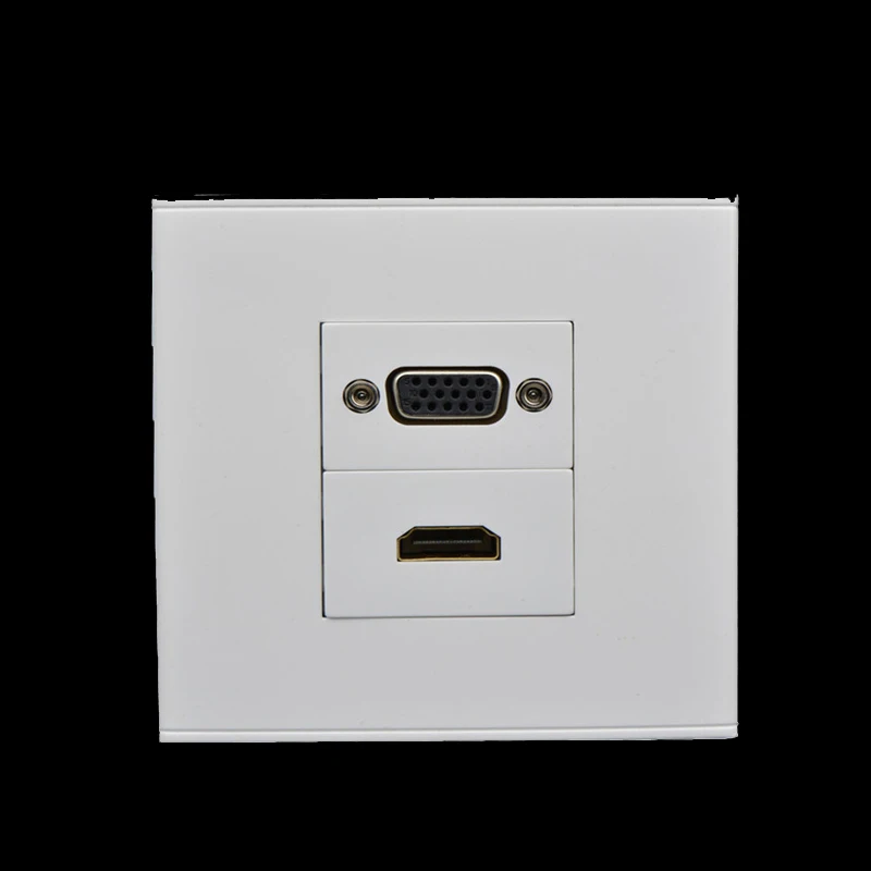 2PCS HDMI VGA Wall Plate HDMI Female + 1 Port VGA Female AV Wall Plate ...