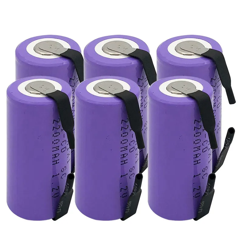 TBUOTZO 12Pices/lot Purple SC Ni CD battery 2200mah rechargeable ...