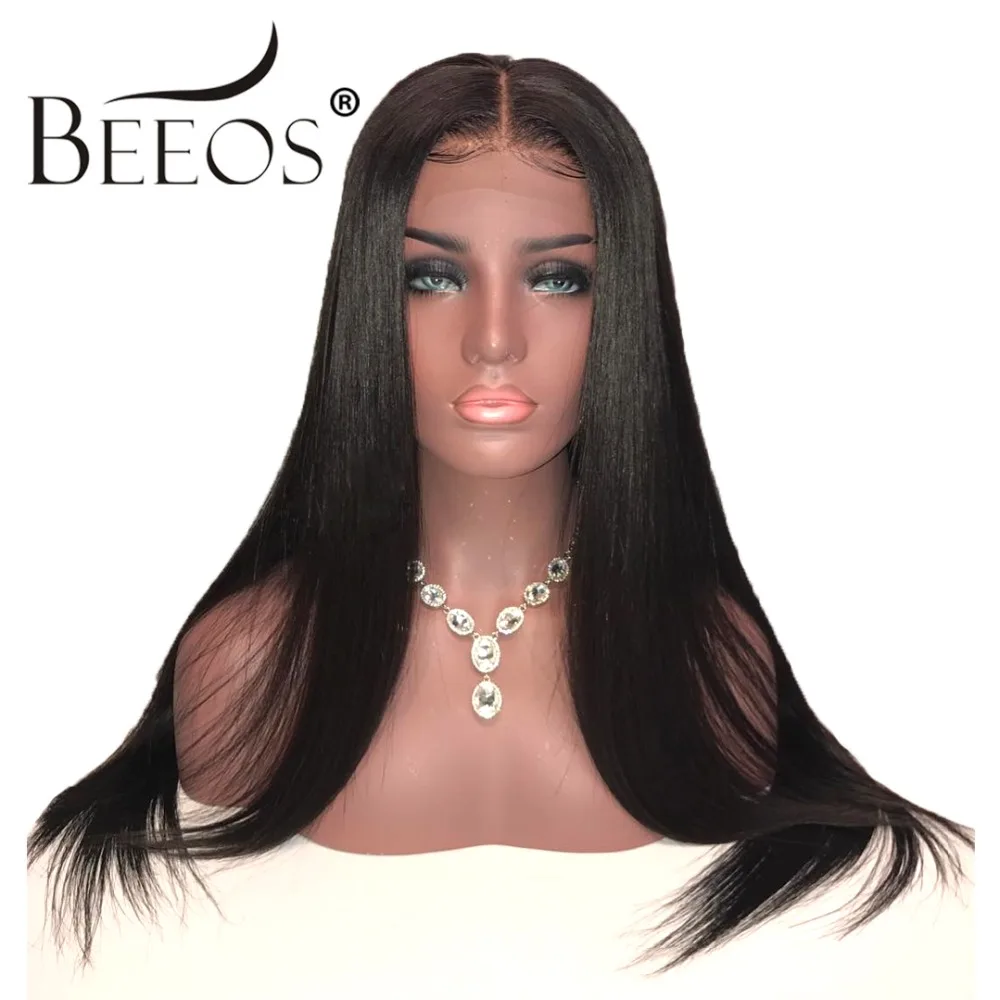 13 6 Straight Lace Front Human Hair Wigs Deep Part Pre Plucked With