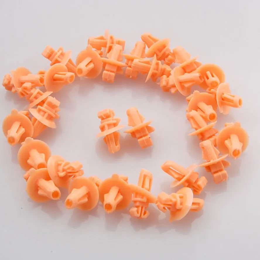 15Pcs Orange Nylon Car Fender Moulding Clips Sealer Fastener 75394 ...