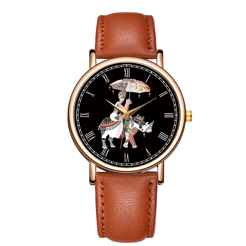 B 9160 Retro Design Chinese Shadow Play Dial Wrist Watches Men Women ...