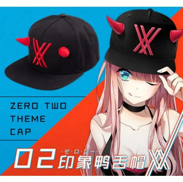 DARLING-in-the-FRANXX-Strelizia-02-ZERO-TWO-Hat-Cosplay-Cap-Baseball ...