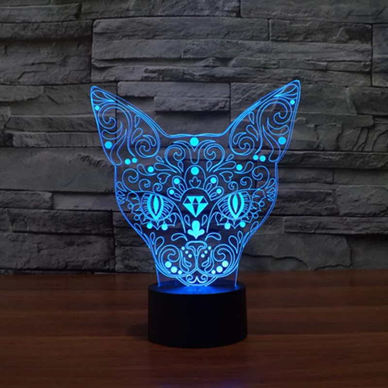 3D Cat Night Light Table lamp Indoor Touch Sensor Led Lamp Night ...