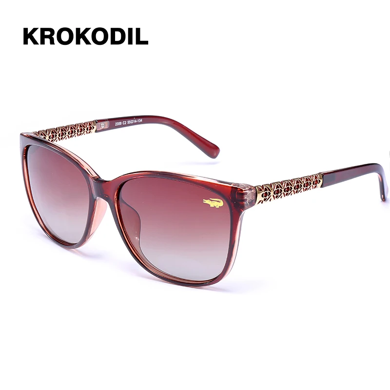 Krokodil New Fashion Cat Eye Polaroid Sunglasses Women White Frame Gradient Sun Glasses Driving