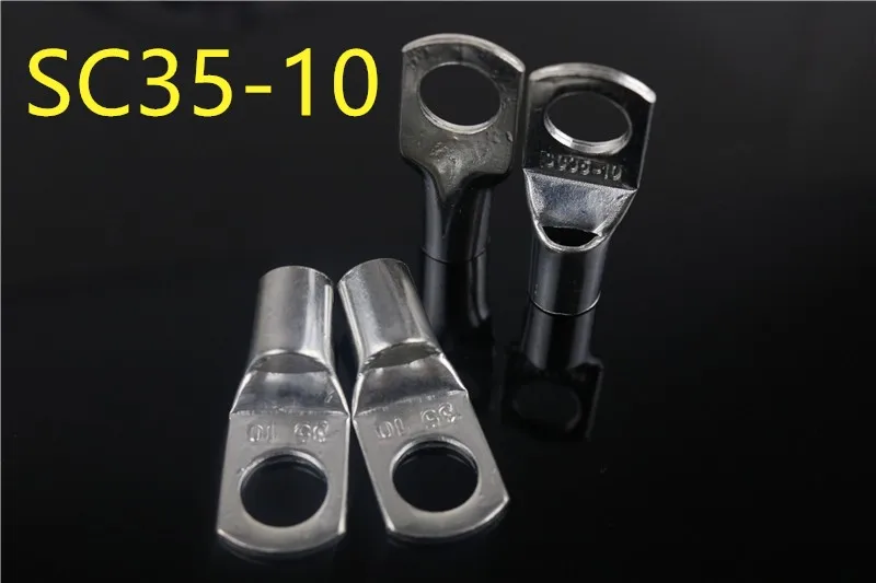 5pcs SC35 10Tined 구리 연결 터미널 SC35 10 (DTGA) 볼트 구멍 케이블 러그 배터리 터미널 35mm ...
