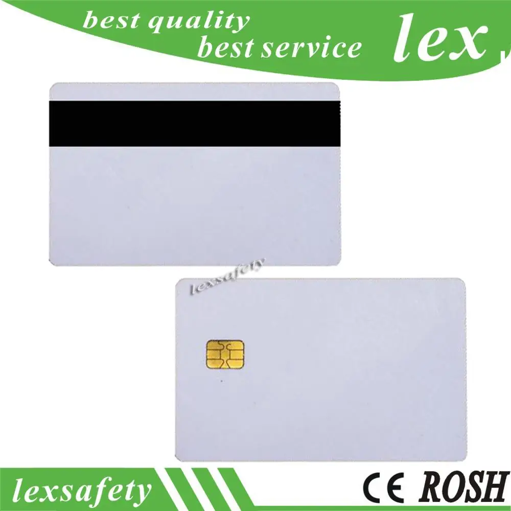 Free shipping 100pcs Smart IC Cards SLE 4442 Chip With Hico Magnetic ...