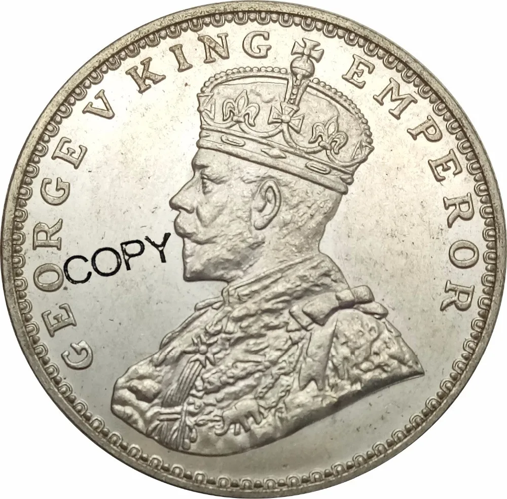East-British-India-George-V-King-Emperor-1921-One-1-Rupee-Brass-Silver ...