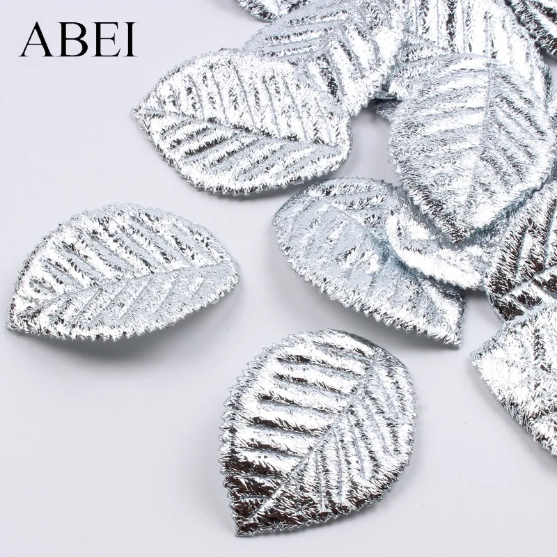 50pcs Artificial Silk Silver leaf High Quality Soft leaves DIY ...
