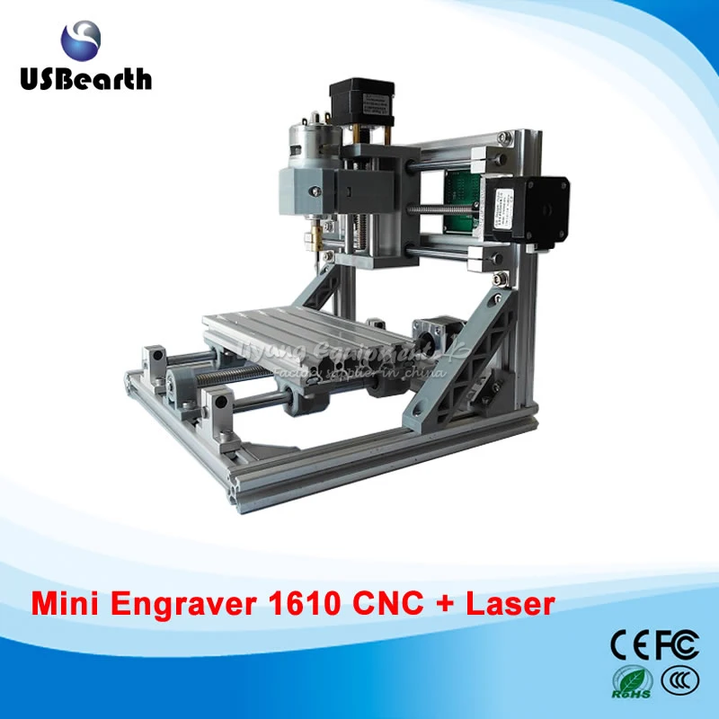 Mini CNC 1610 + 500mw laser CNC engraving machine wood carving machine ...