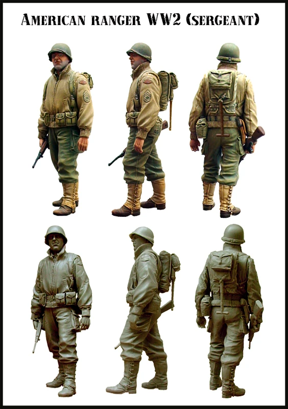Scale Models 1/35 WW2 The American ranger ww2 soldier WWII Resin Model ...