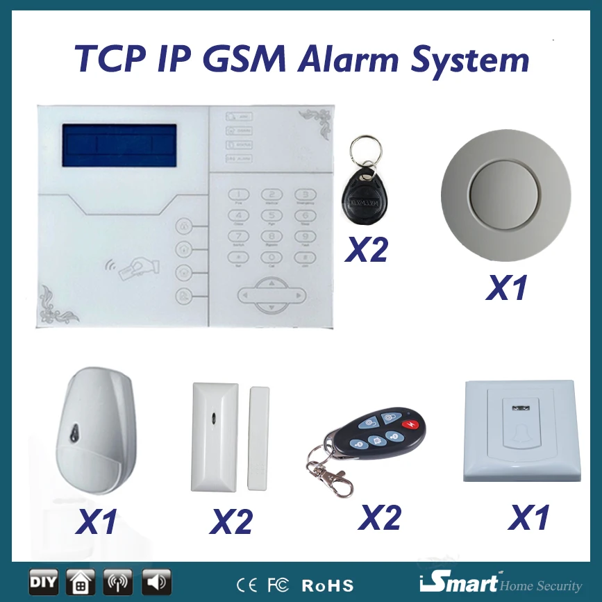 Android Iphone Cellphone APP Control GSM Intruder Alarm System Web IE ...