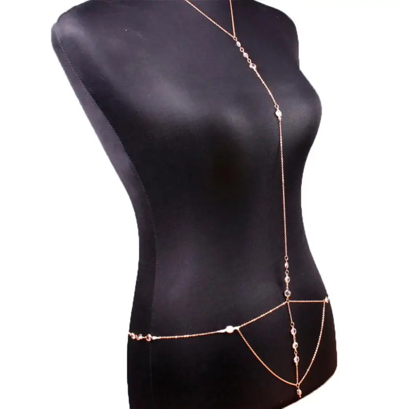 Women Body Jewelry Nightclub Party Body Chain Jewelry Waist Gold Sliver Belly Slave Necklace