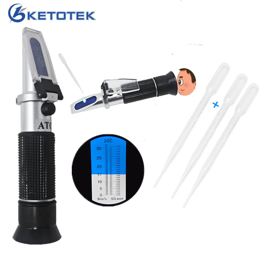 Hand-Held-Beer-Brewing-Refractometer-0-32-Brix-SG-1-000-1-120-Dual ...