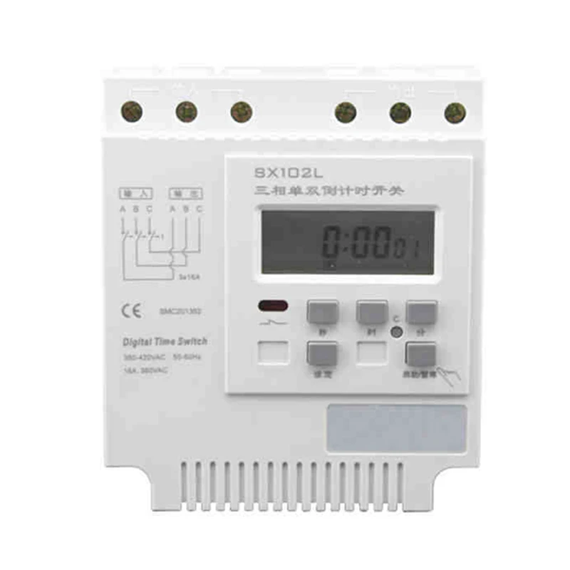 3 380vac 3 16a Three Phase Current Countdown Timer Switch Timer Controller Lcd Display Three