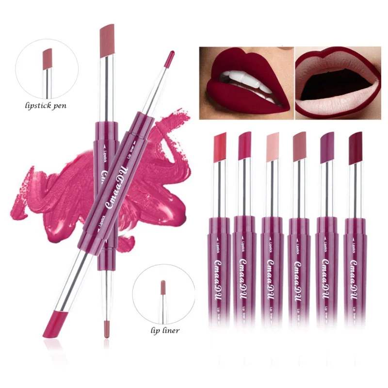 6 Colors Lips Makeup Tool Double Head Multifunction Lip Liner ...