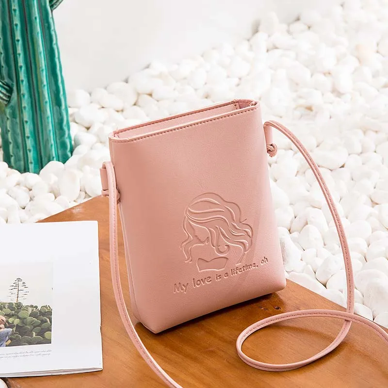 New Arrival Ladies' PU Leather Shoulder Bag Zipper Figure Head Print ...