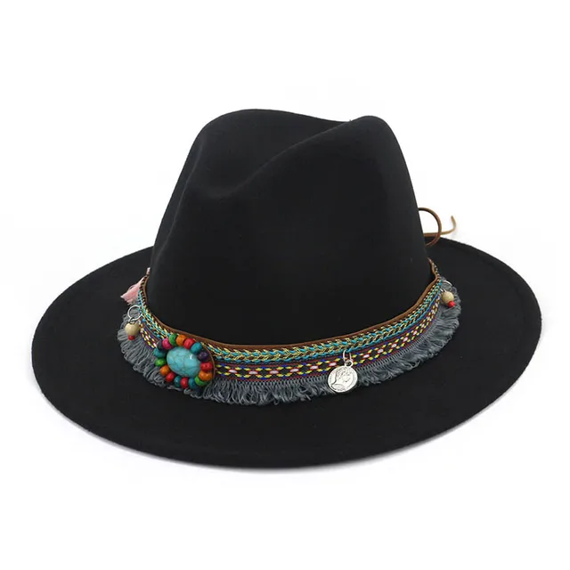 High Women Jazz Caps Hats Bohemia Style Woolen Hats for Spring Summer Beach