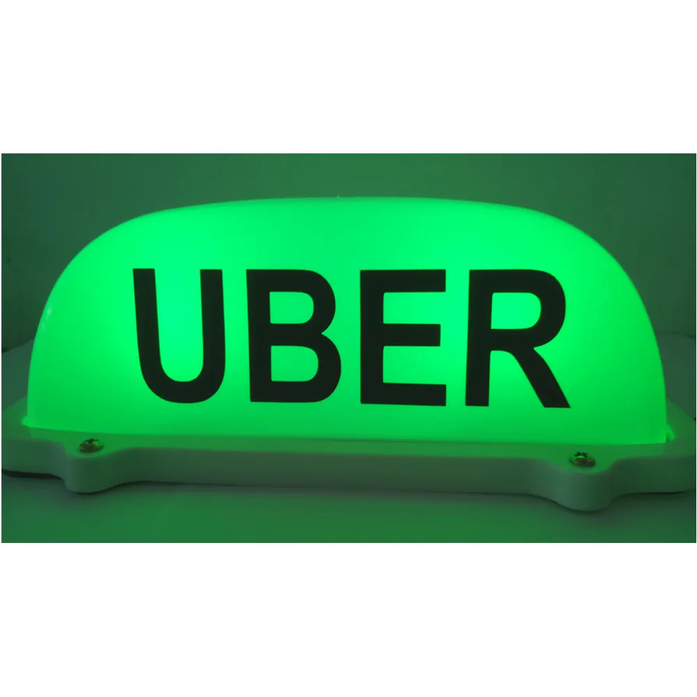 Green Uber Taxi Top Lightled Roof Ubersign 12v With Magnetic Base In
