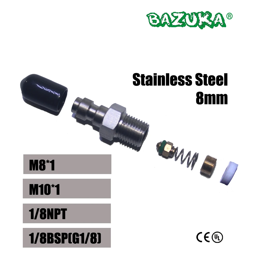 New-8MM-Quick-Plug-Connector-Check-Valve-One-Way-Foster-Stainless-Steel ...