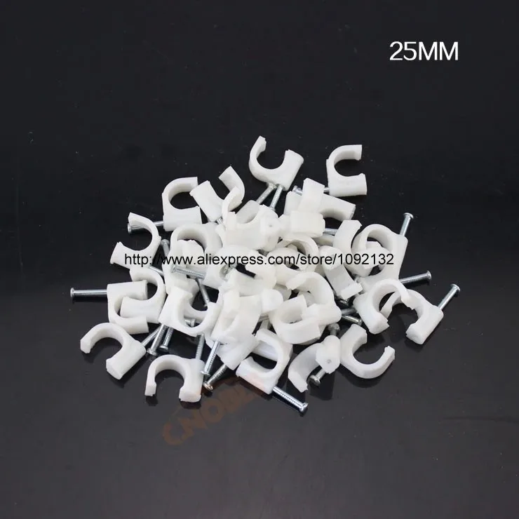 25MM Circle Path Circle cable clips/ cable nail/ wire clips 100PCS/bag ...