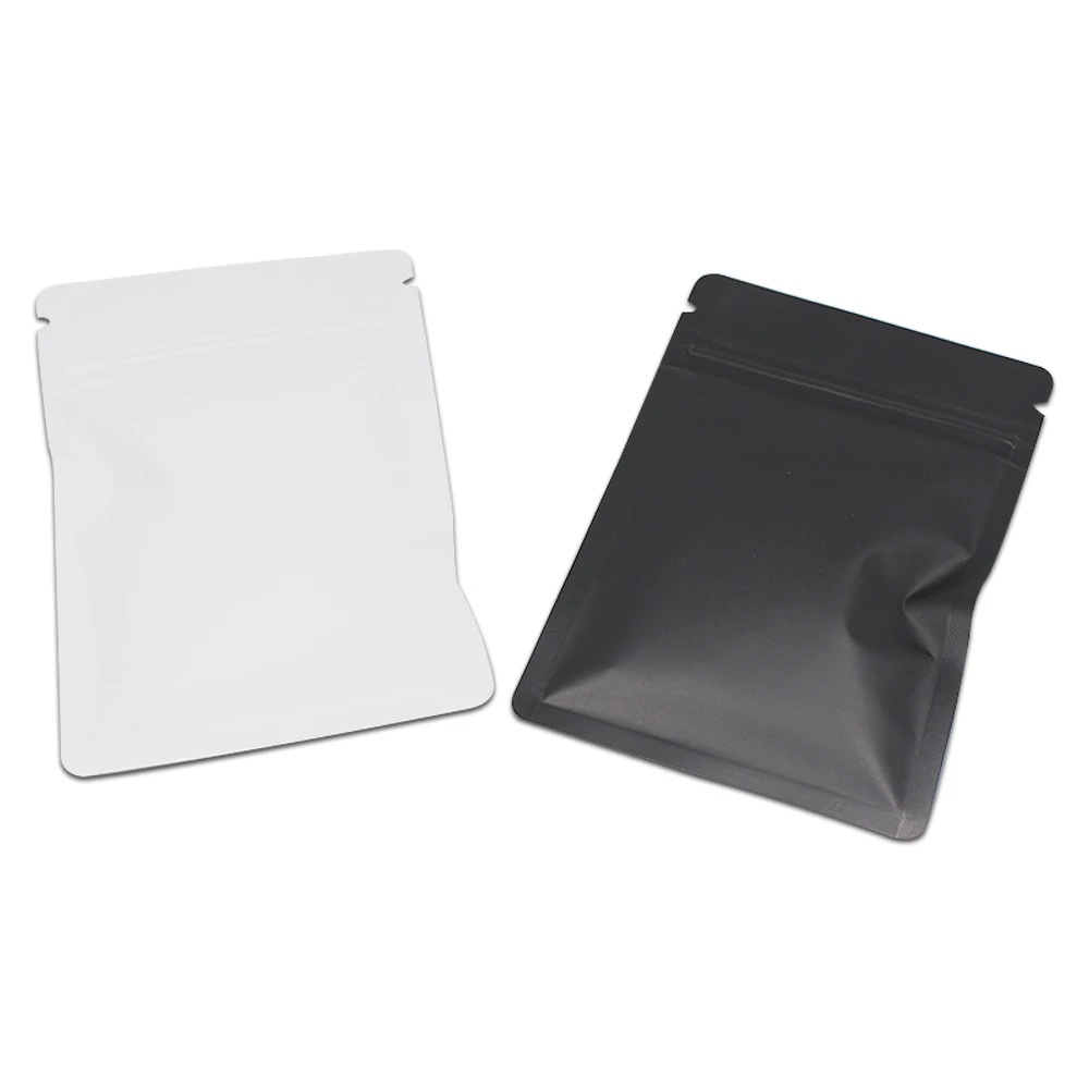 Black White / Matte Aluminum Foil Zip Lock Self Seal Food Snack ...