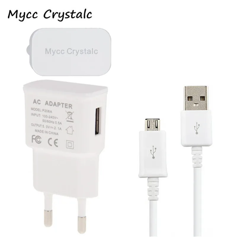 Universal Micro USB Charger 5V 2.1A Travel Wall charger + Micro USB ...