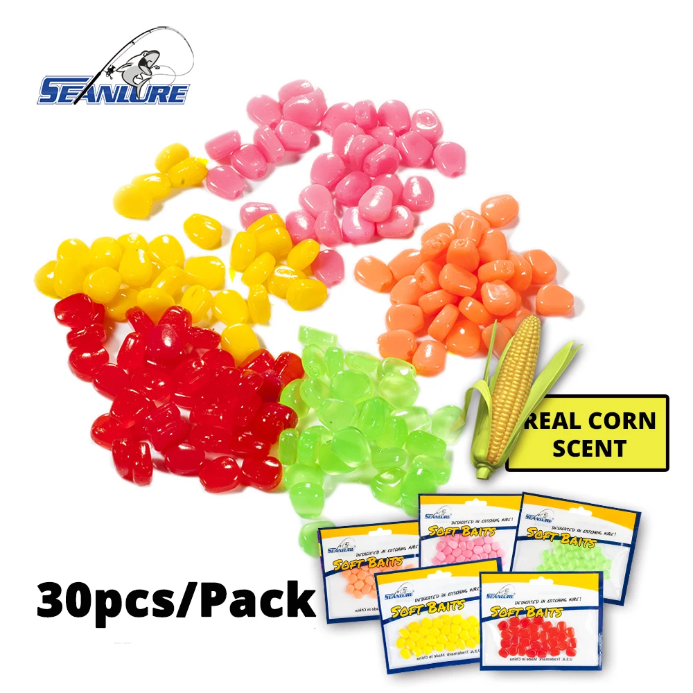 Seanlure 30pcs/Pack Corn Kernel scent maize grains niblet Soft Lure ...