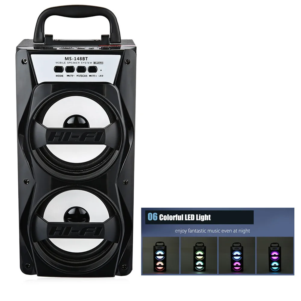 Ms-148bt Wireless Bluetooth Speaker Portable Fm Radio Strong Bass ...