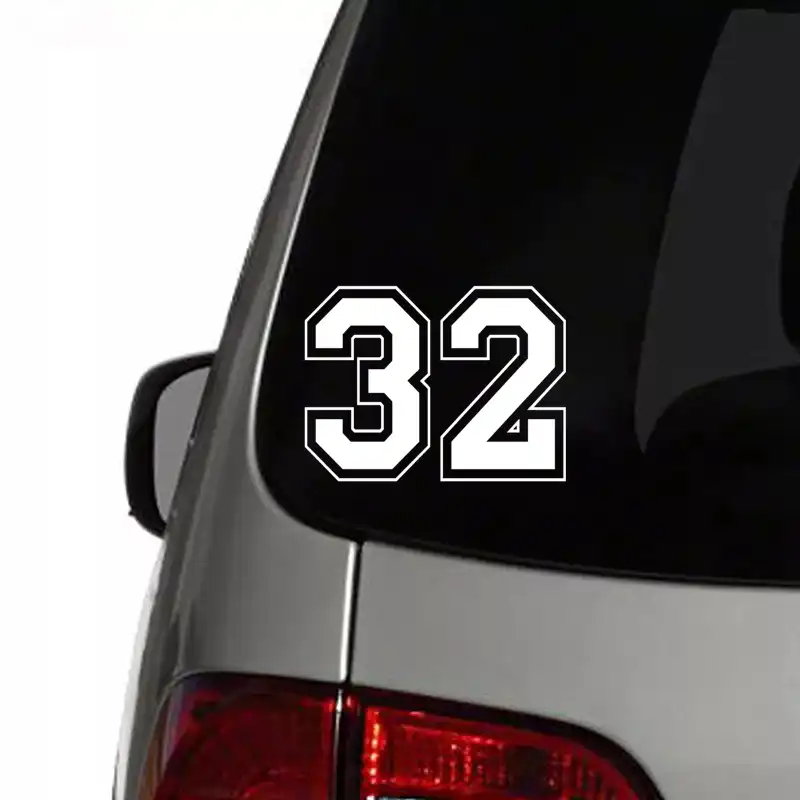 CK2080#20*15cm numbers 32 funny car sticker vinyl decal silver/black ...