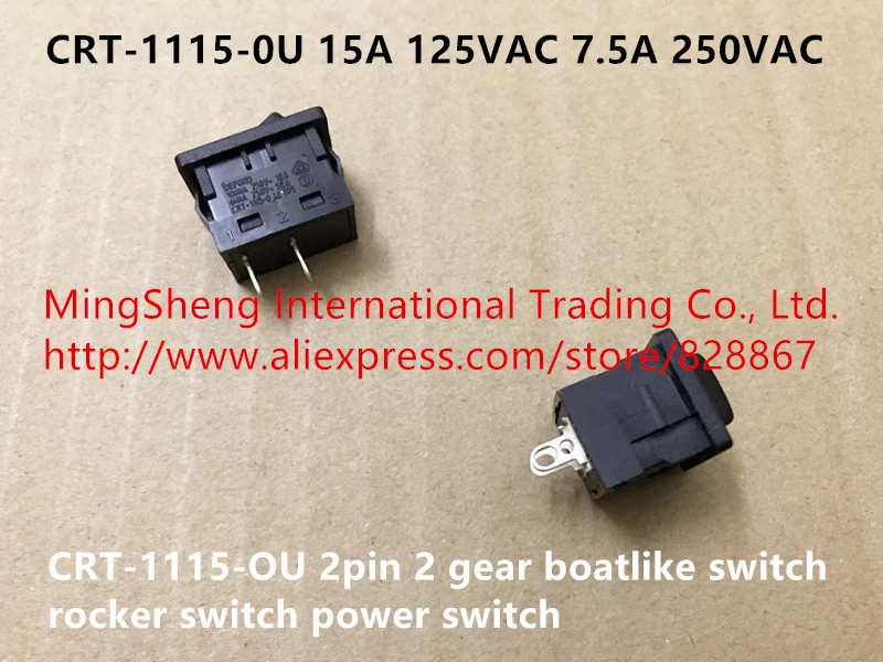 기존 100% CRT 1115 0U CRT 1115 OU 15A 125VAC 7.5A 250VAC 2pin 2 기어 boatlike 스위치 로커 스위치|switch ...
