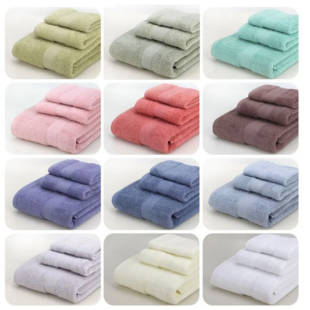 100% Cotton Towel Set Multi Color Face Towel Hand Terry Towel Beach Compressed Quick Dry Hot ...