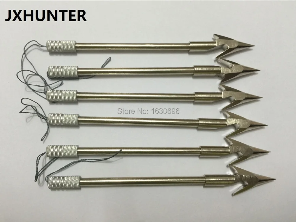 100PK High quality 6.3" fishing arrow tips stainless steel fish hunting ...