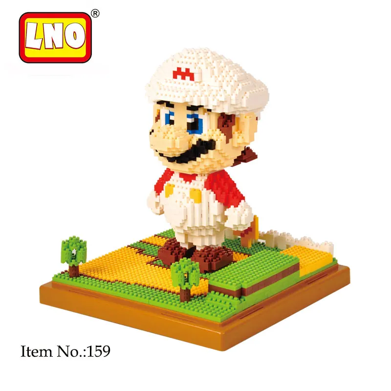 Mini Brick Super Mario bros Luigi Yoshi Bee Mario White Block Diy Game ...